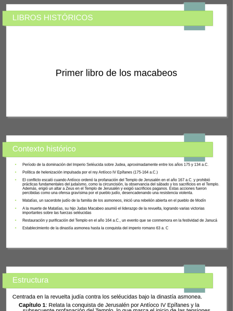 1 de Macabeos Expo | PDF | Macabeos | Judios y judaísmo