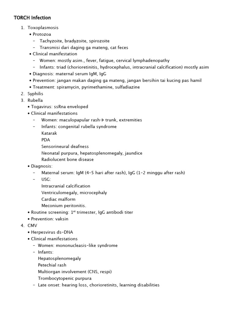 TORCH Infections: Overview and Management | PDF | Health Sciences ...