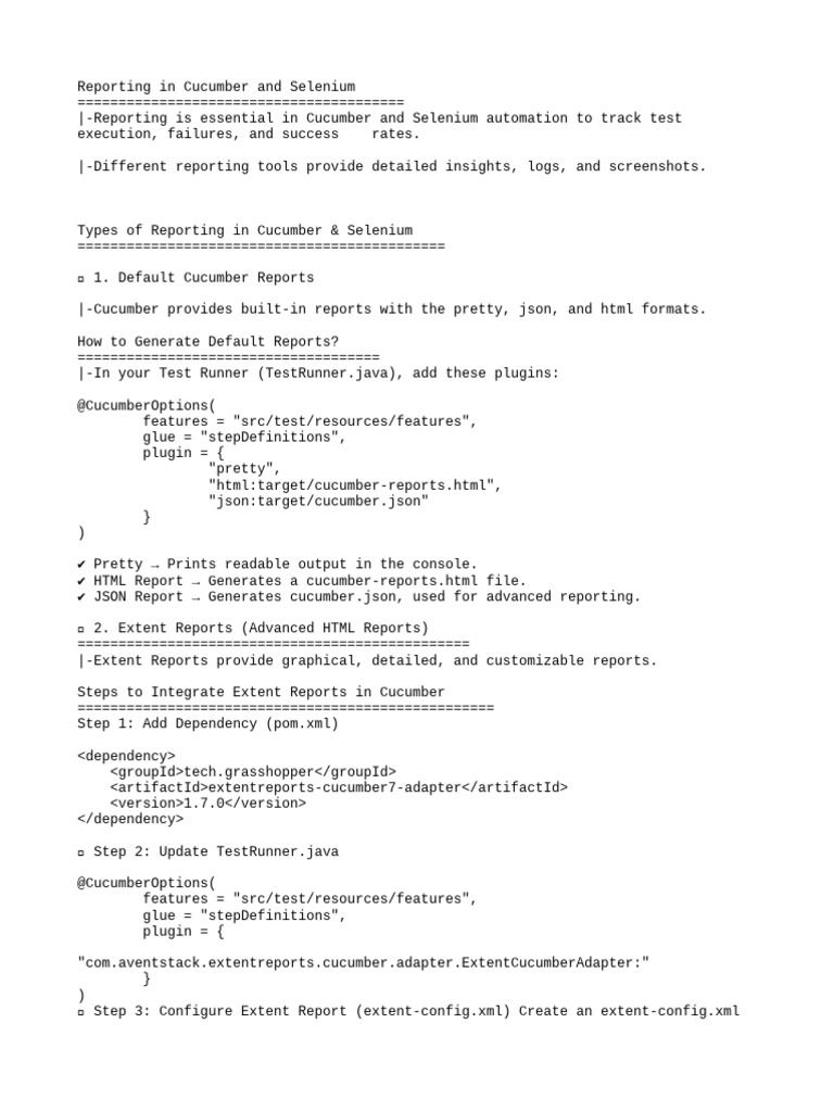 Cucumber Selenium Reporting | PDF | Software Development | Software
