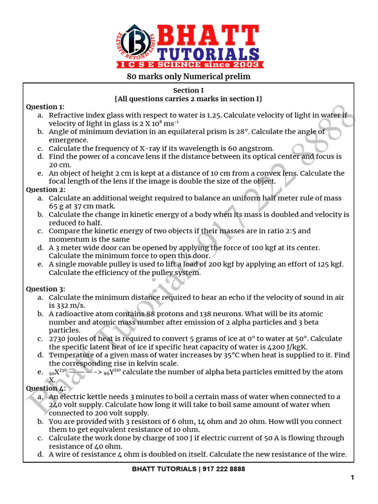Numerical Physics Prelim Exam Questions | PDF | Mass | Heat