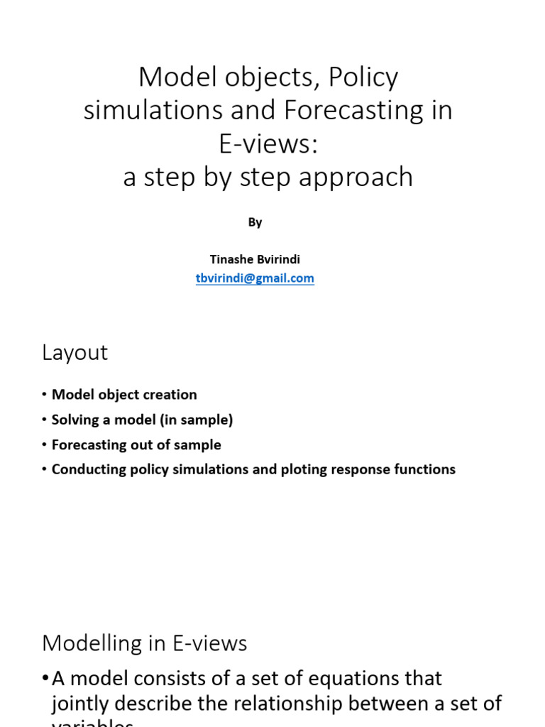 Model-objects-Policy-simulations-and-Forecasting | PDF | Variable (Mathematics) | Forecasting