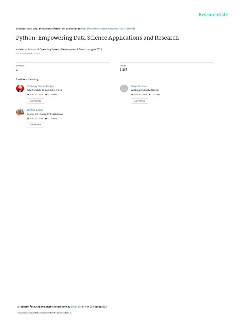 27-33python EmpoweringDataScienceApplicationsandResearch | PDF | Data Science | Computer Programming