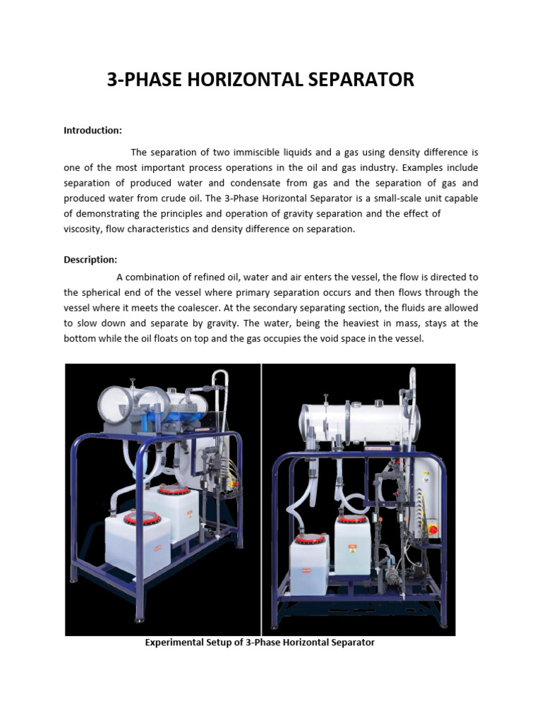 Horizontal 3-Phase Separator | PDF | Flow Measurement | Mechanical Engineering