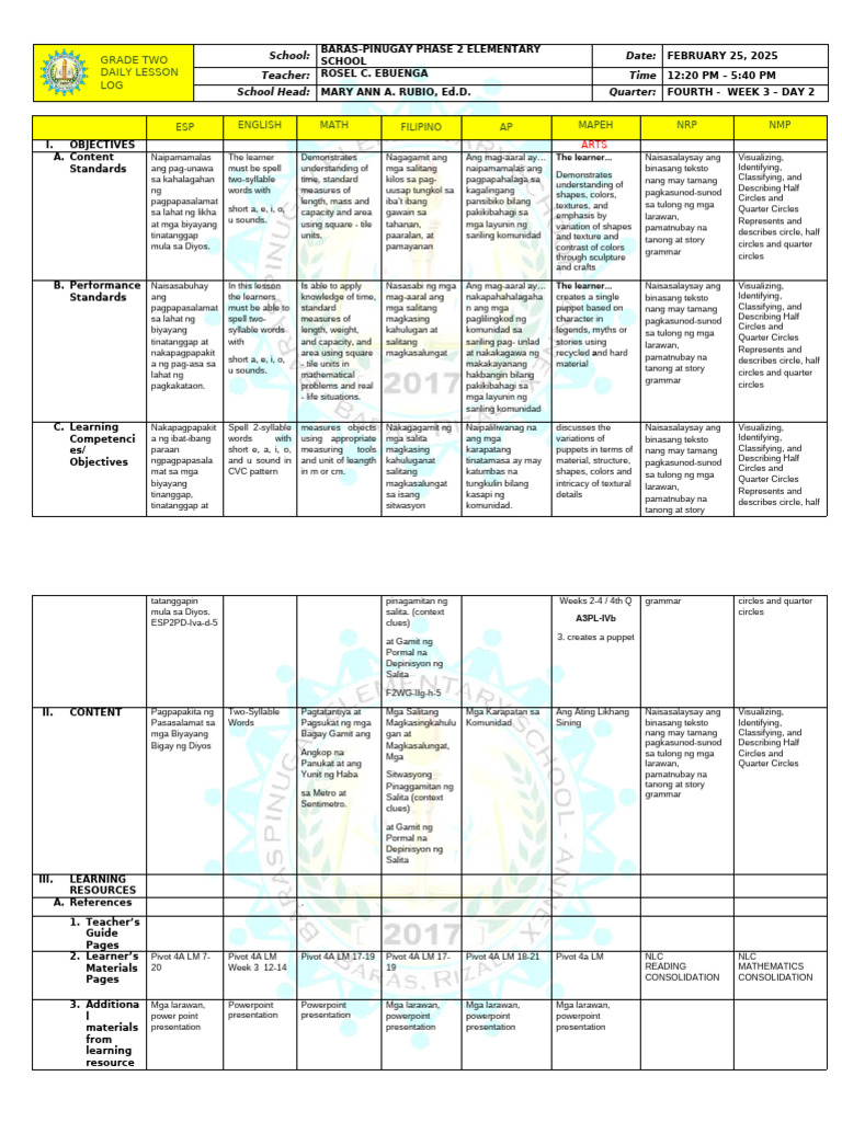 DLL Q4 Week-3 Day-2 | PDF