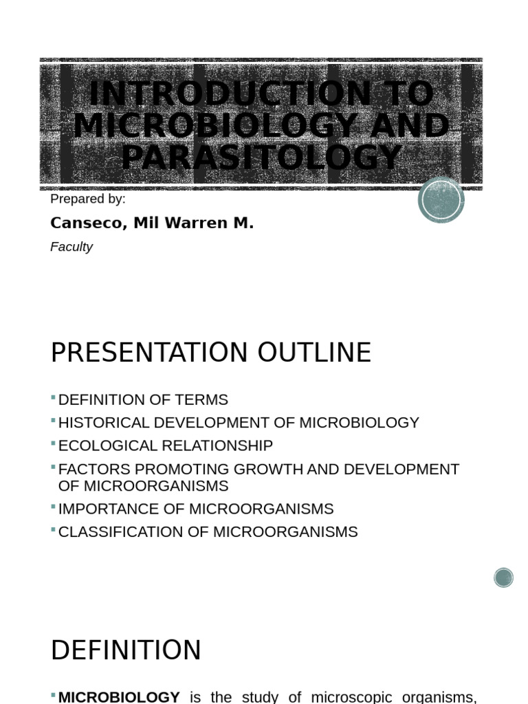 Introduction To Microbiology and Parasitology | PDF