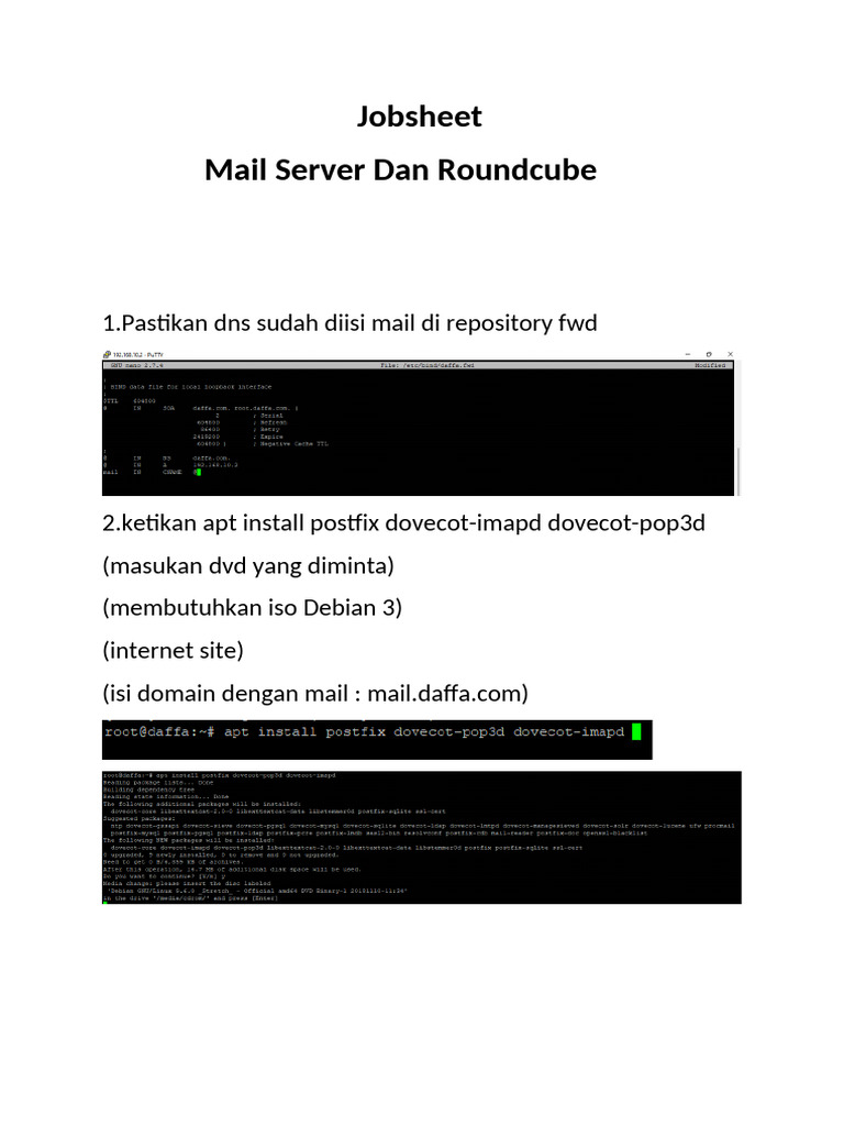 Jobsheet Mail Dan Roundcube | PDF