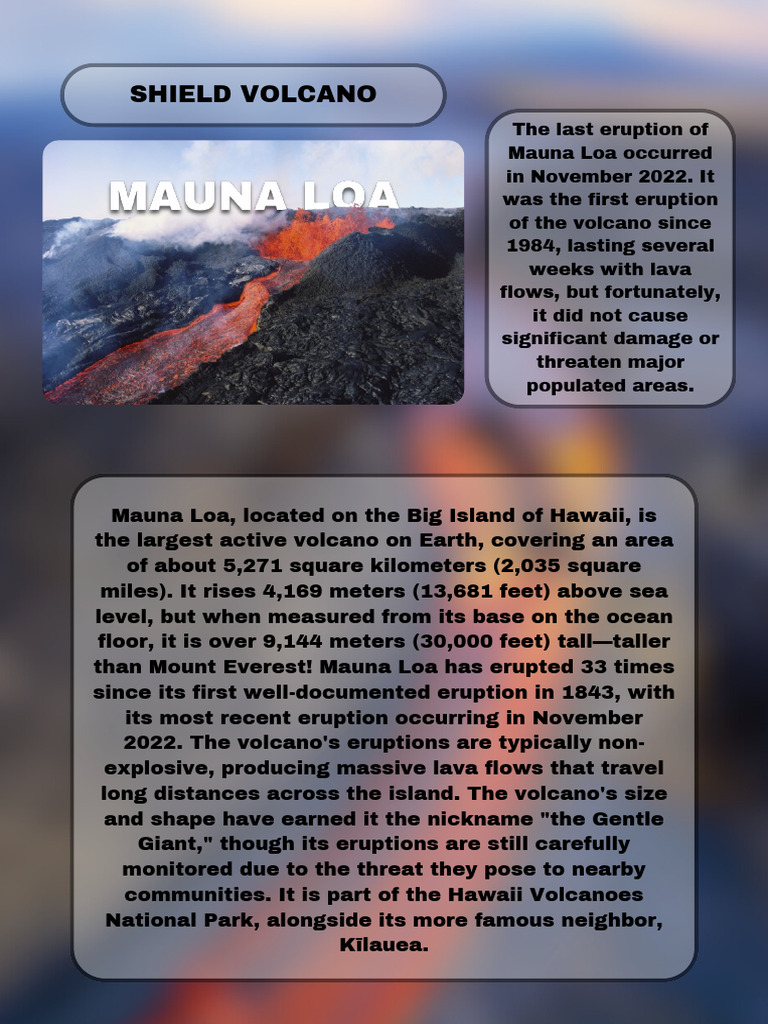 Mauna Loa and Kīlauea Volcano Overview | PDF | Volcano | Types Of ...