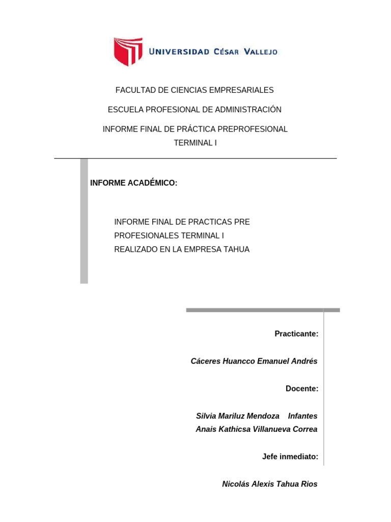 Practicas Pre Profesionales Tahua Info Avance 19 Noviembre | PDF | Sustentabilidad | Marketing