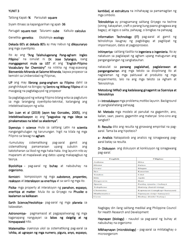 YUNIT 3 Fili | PDF