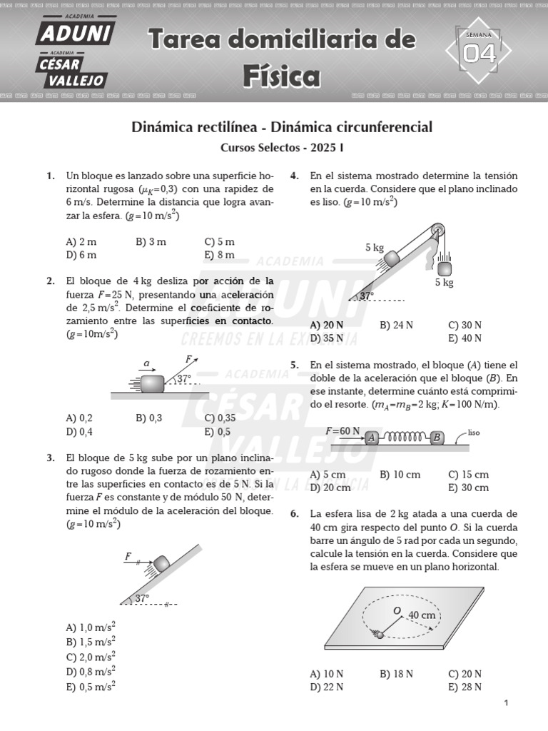 FI - CS - Mod I - Dom - Sem04 | PDF | Ingeniería mecánica | Mecánica