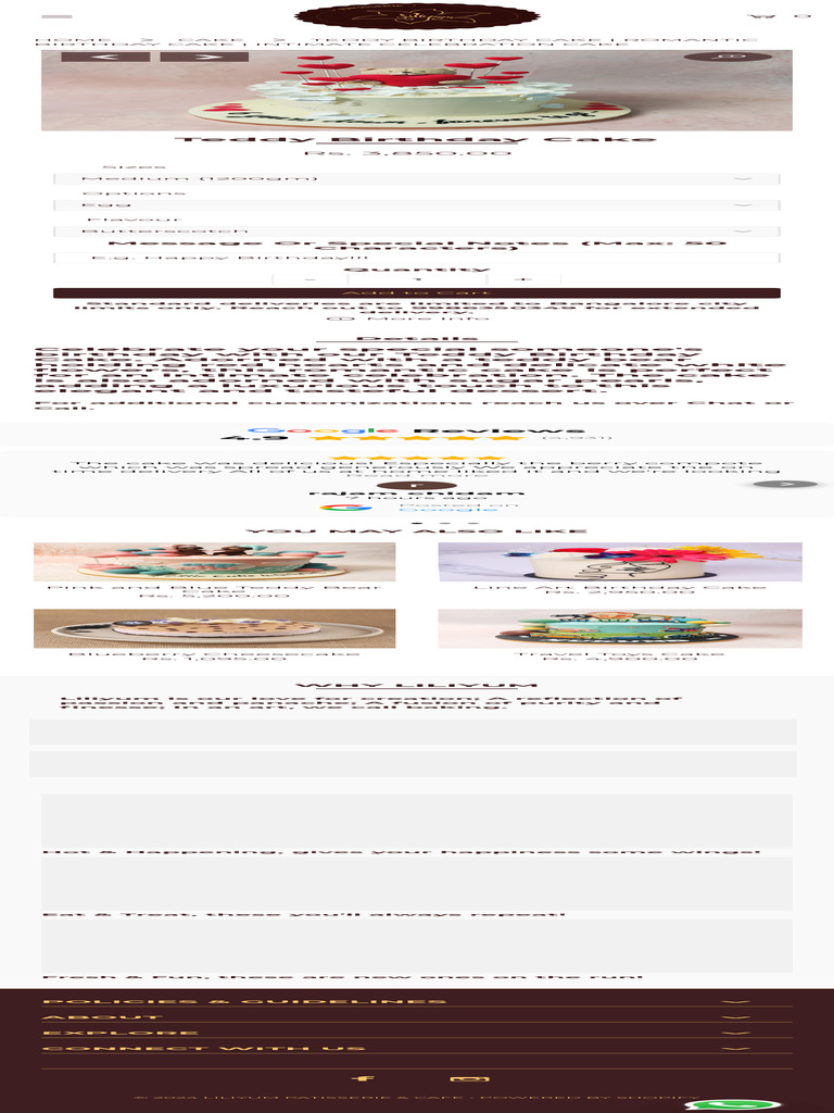 Teddy Birthday Cake Romantic Birthday Cake Intimate Celebration Cake ...