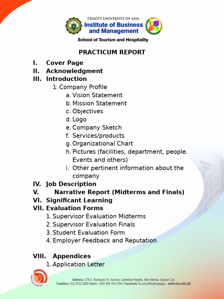 STH Practicum Report Template | PDF | Business