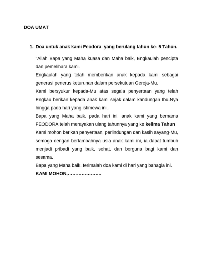 Doa Umat | PDF