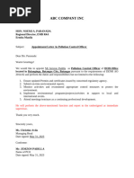 PCO Appointment and Letter of Request | PDF