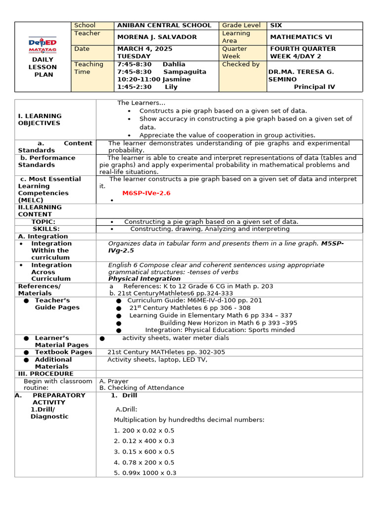 MATH-6-4Q-W4-D2-MARCH-42025-CONSTRUCT-A-PIE-GRAPH | PDF | Pie Chart ...