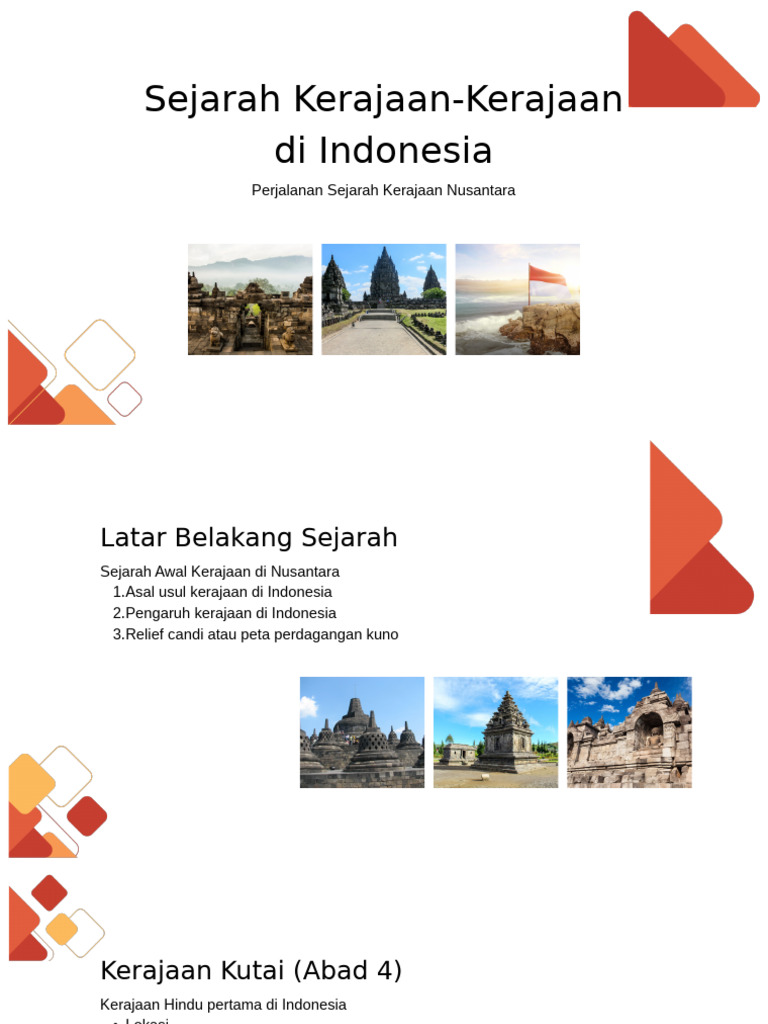 Sejarah Kerajaan Di Indonesia Presentasi Merah | PDF