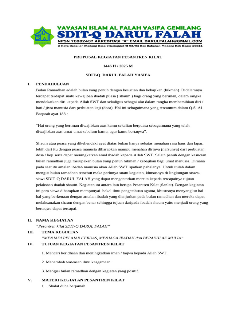 Proposal Sanlat 2025 | PDF