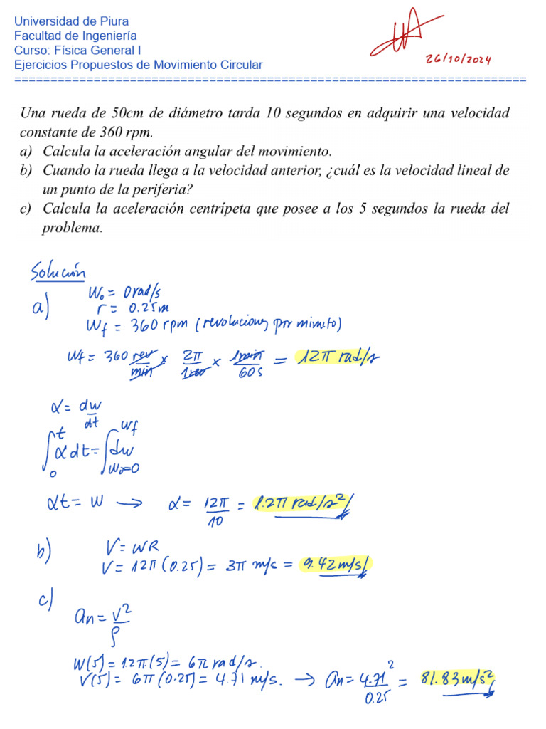 Ejercicios MCU MCUV | PDF