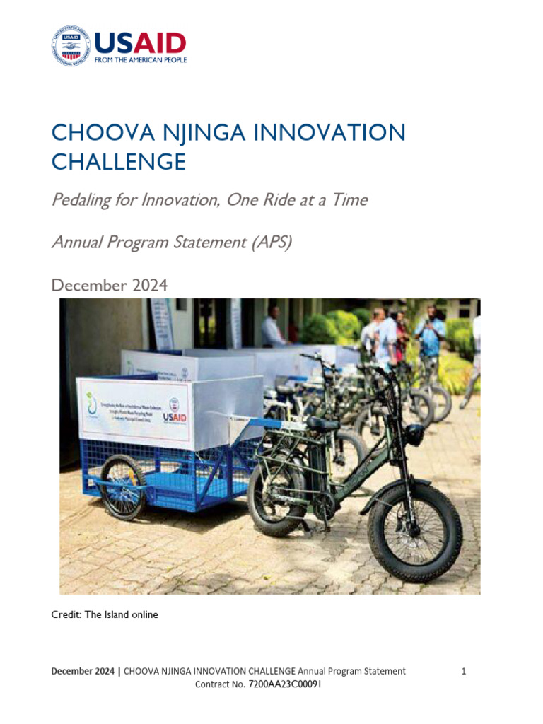 APS for Bicycle Solutions in Malawi | PDF | Innovation | Office Of ...