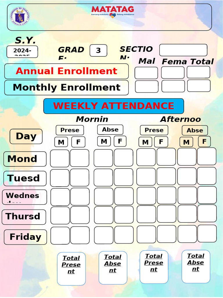 Attendance Chart Weekly | PDF