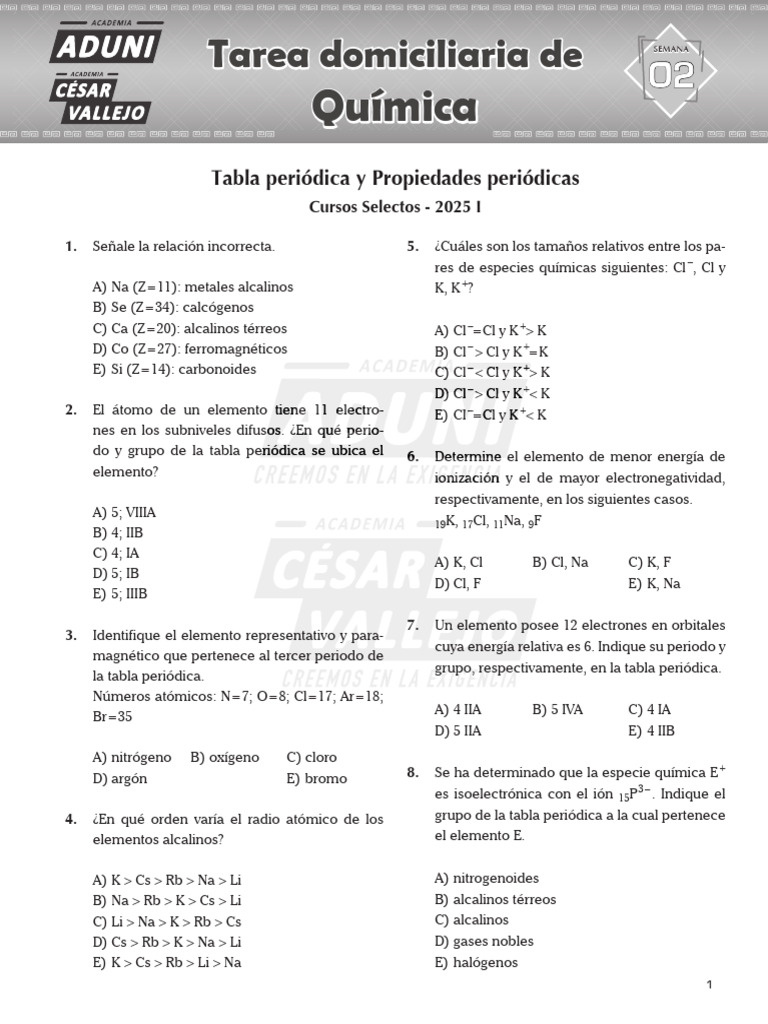 Qu Cs Mod i Dom Sem02 | PDF | Materiales | Ciencias fisicas
