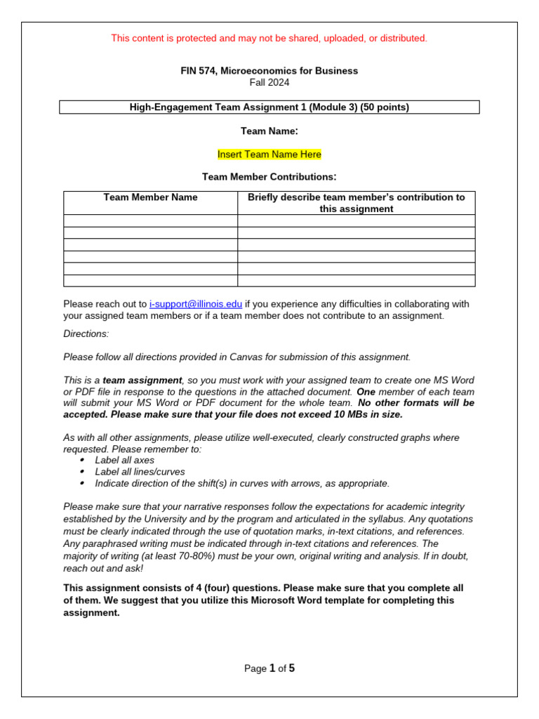 FA2024 Team Assignment 1 | PDF | Economics
