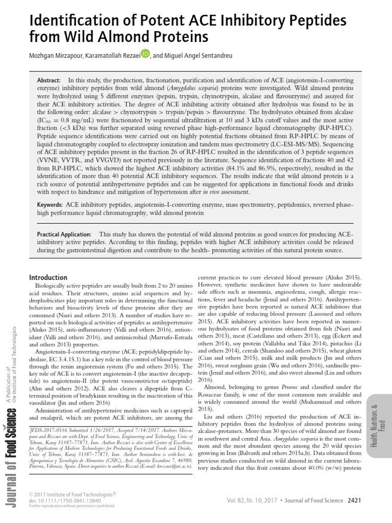 Journal of Food Science - 2017 - Mirzapour - Identification of Potent ...