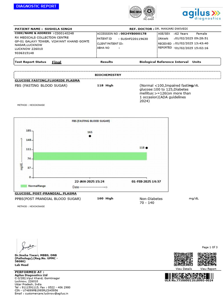 test report | PDF | Hypoglycemia | Glycated Hemoglobin