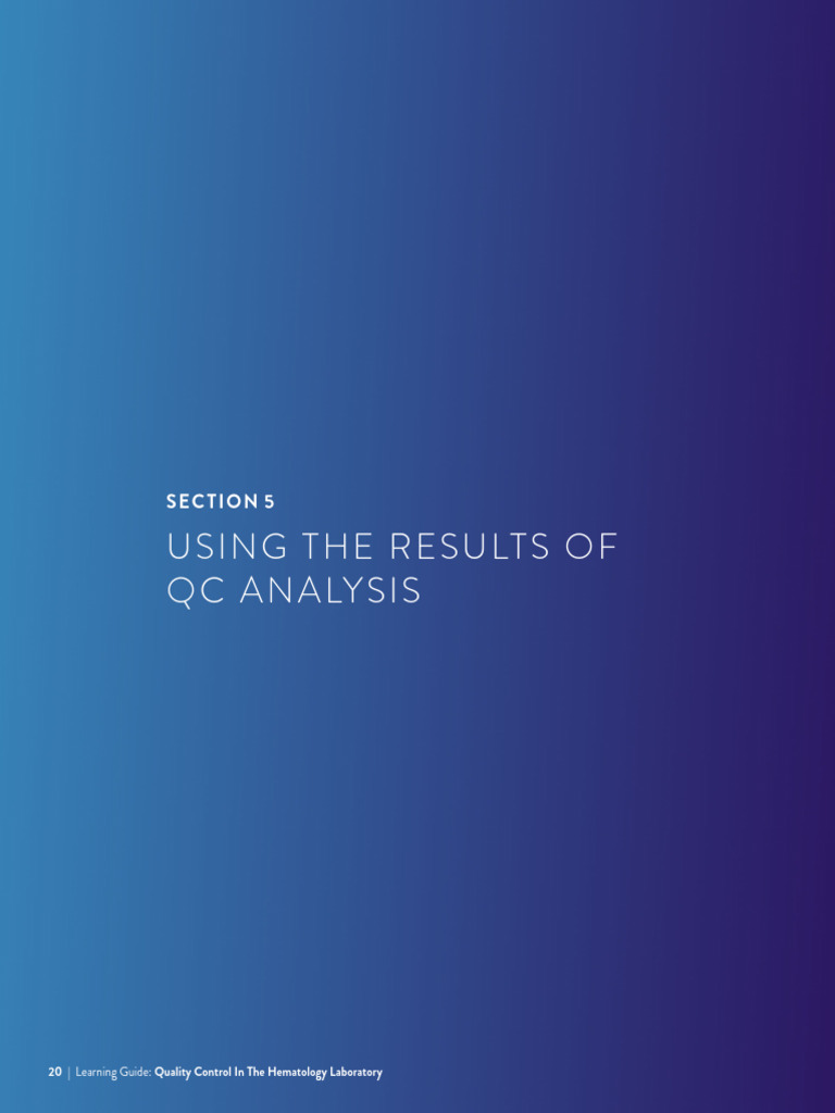 Section 5 Using The Results of QC Analysis | PDF