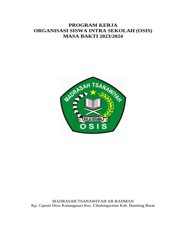 Program Kerja Osis | PDF