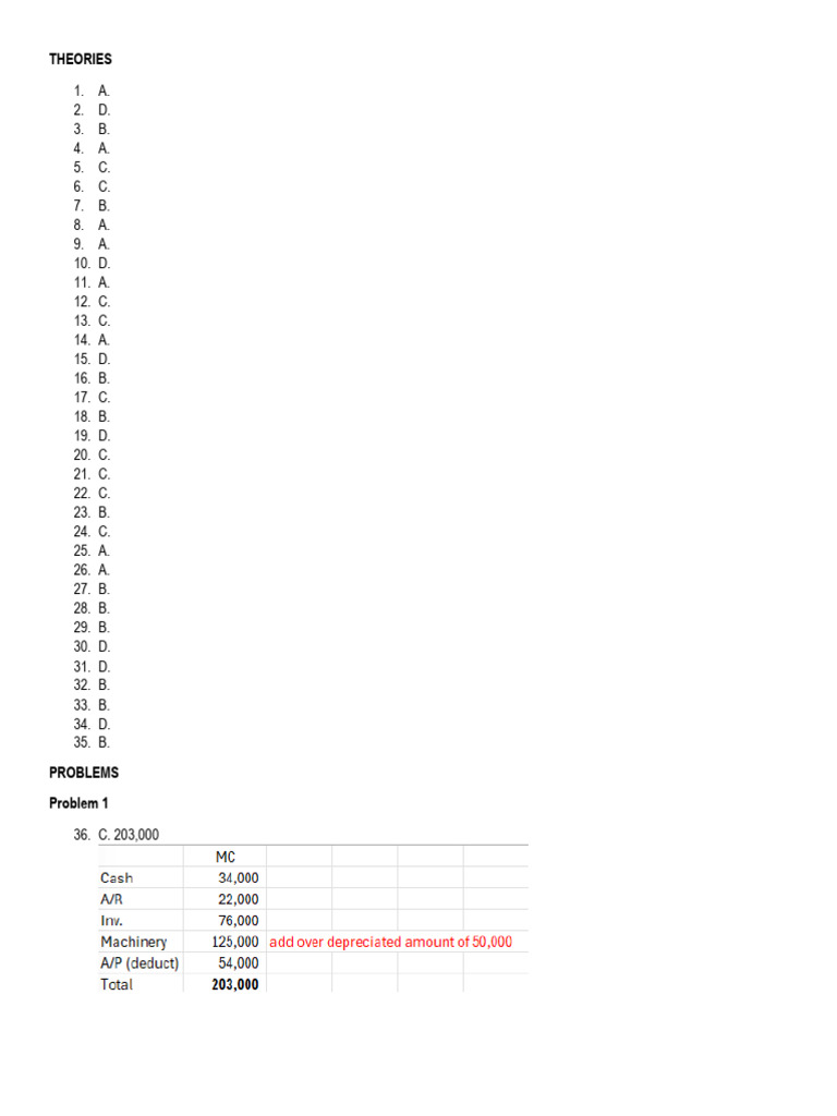 Pre-Assessment Answer Key | PDF