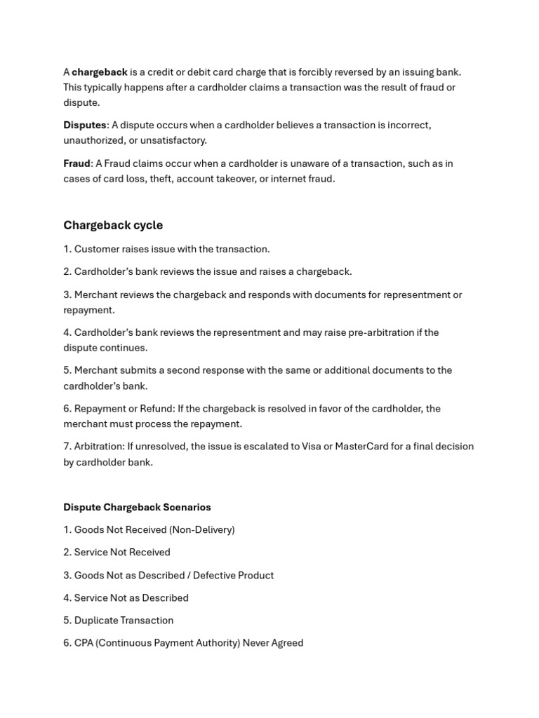 Dispute Chargeback Process You Need To Know-5 | PDF | Debit Card | Financial Services