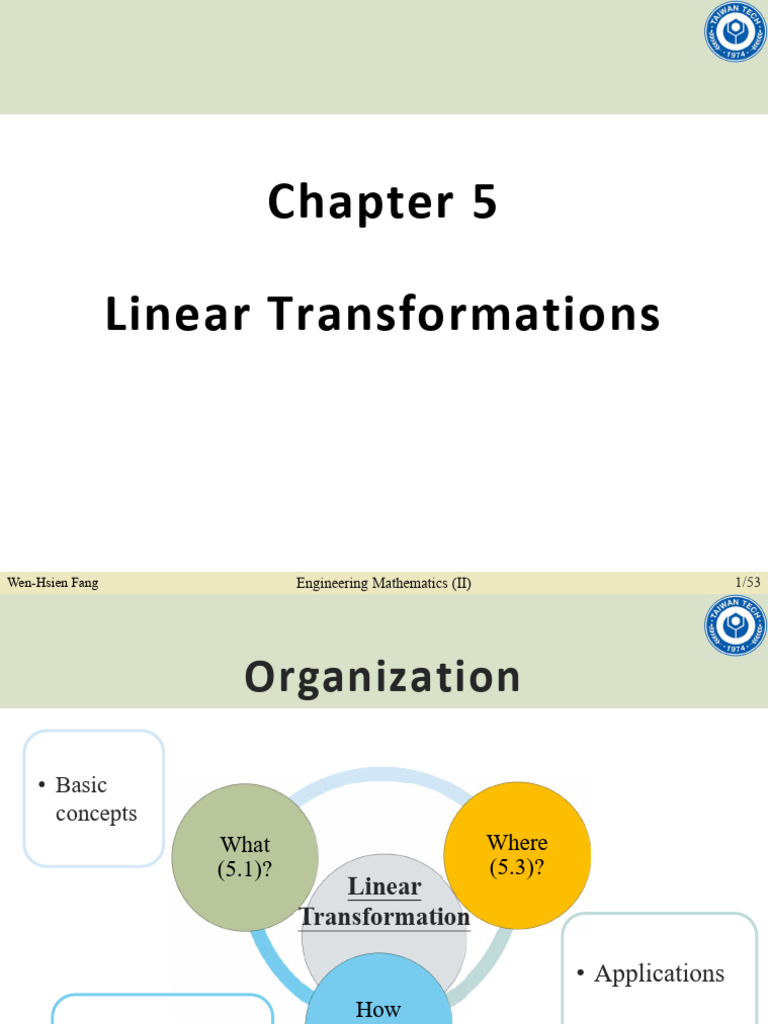 Chapter 5 Linear Transformations | PDF | Linear Map | Vector Space
