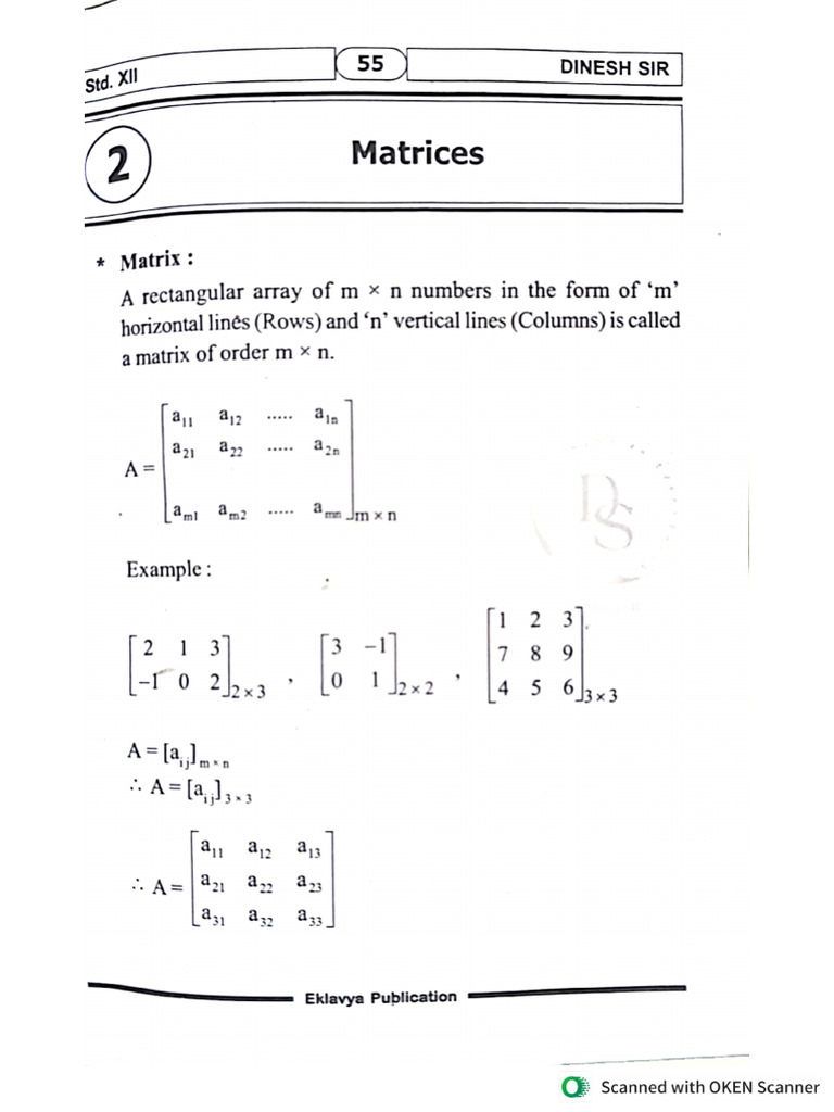 MHT Cet Matrices Pyq2021-23 | PDF