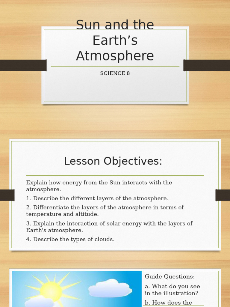 Sun and The Earth's Atmosphere | PDF | Atmosphere | Atmosphere Of Earth