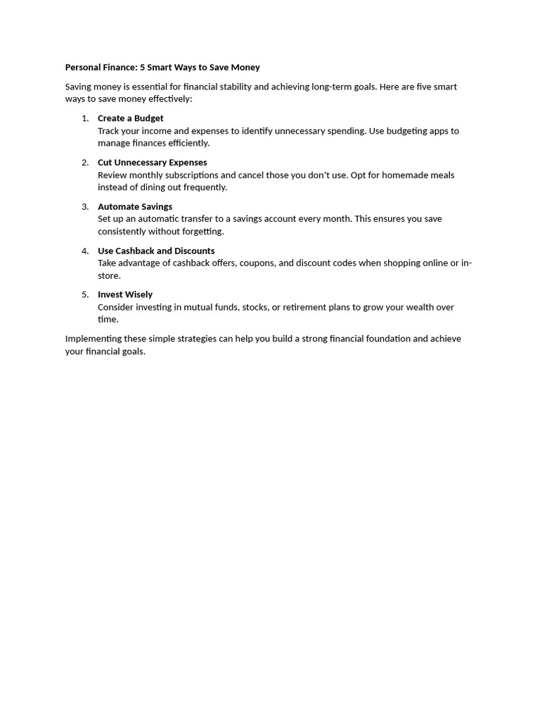 Personal Finance | PDF