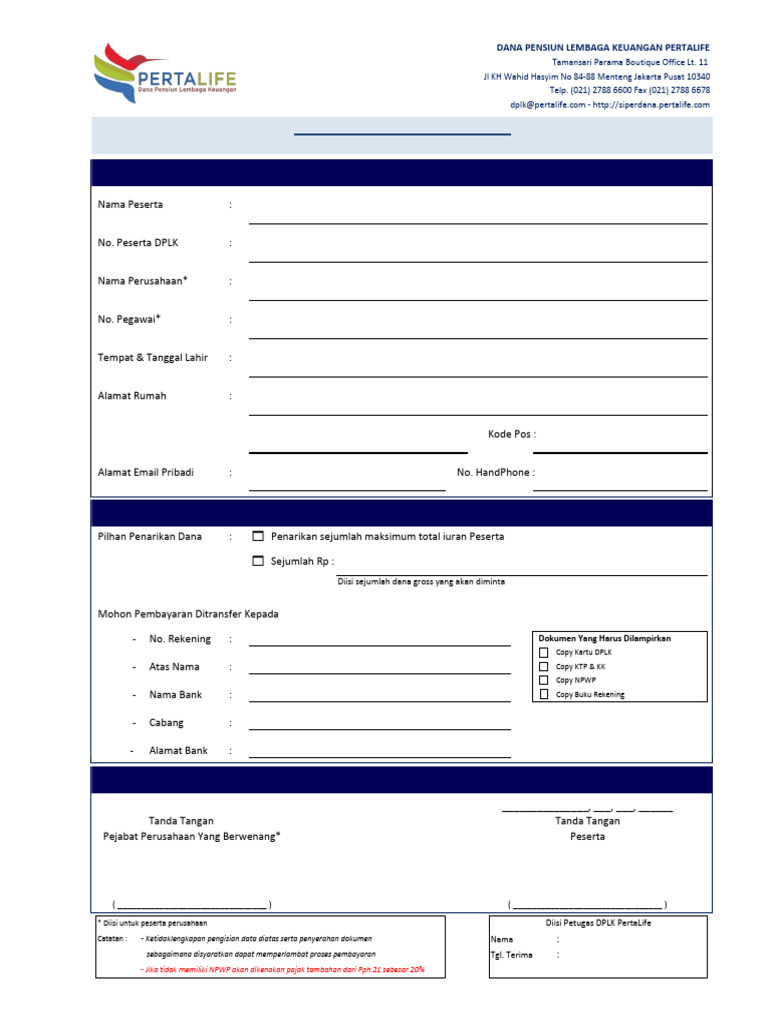 Form Penarikan Iuran | PDF