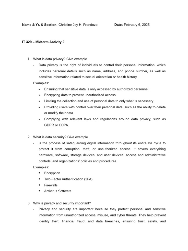 IT-329-midterm-activity-2 | PDF | Security | Computer Security