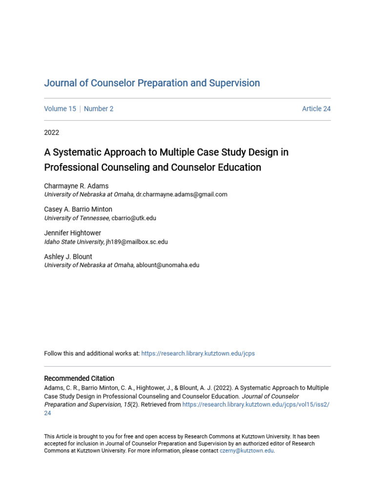 Multiple Case Study Design | PDF | Methodology | Program Evaluation