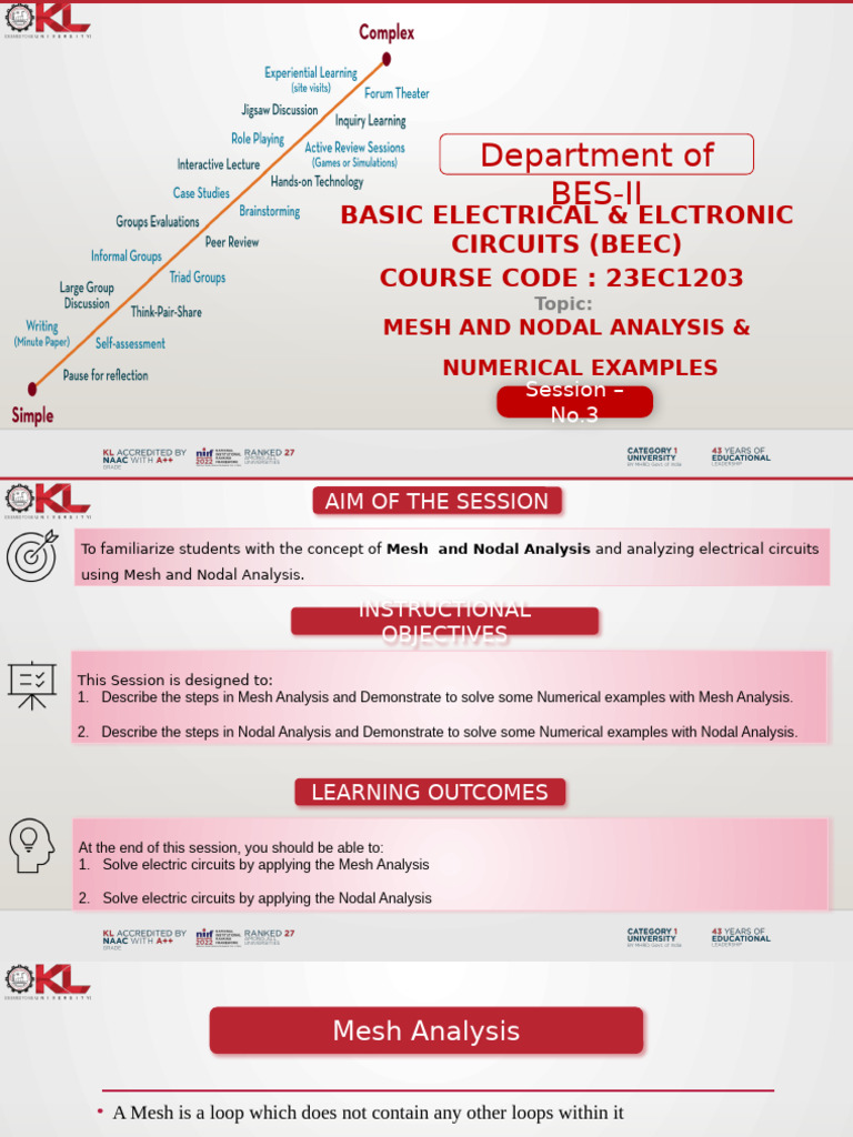 L03 - Mesh and Nodal Analysis | PDF | Electrical Network | Electronic Circuits