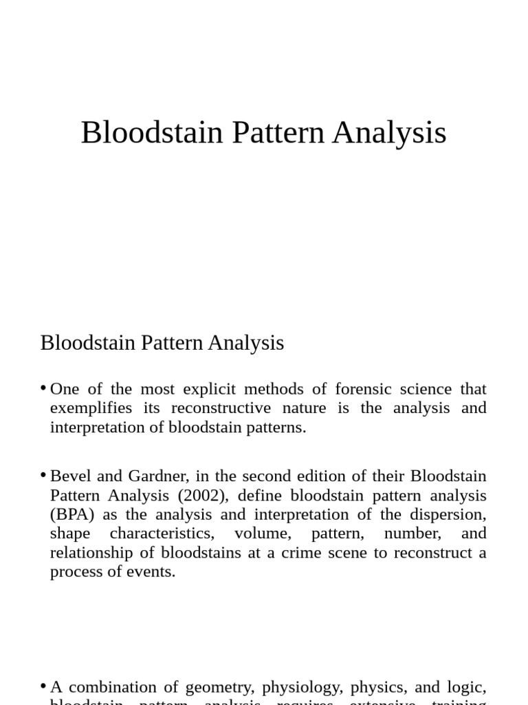 Bloodstain Pattern Analysis Overview | PDF