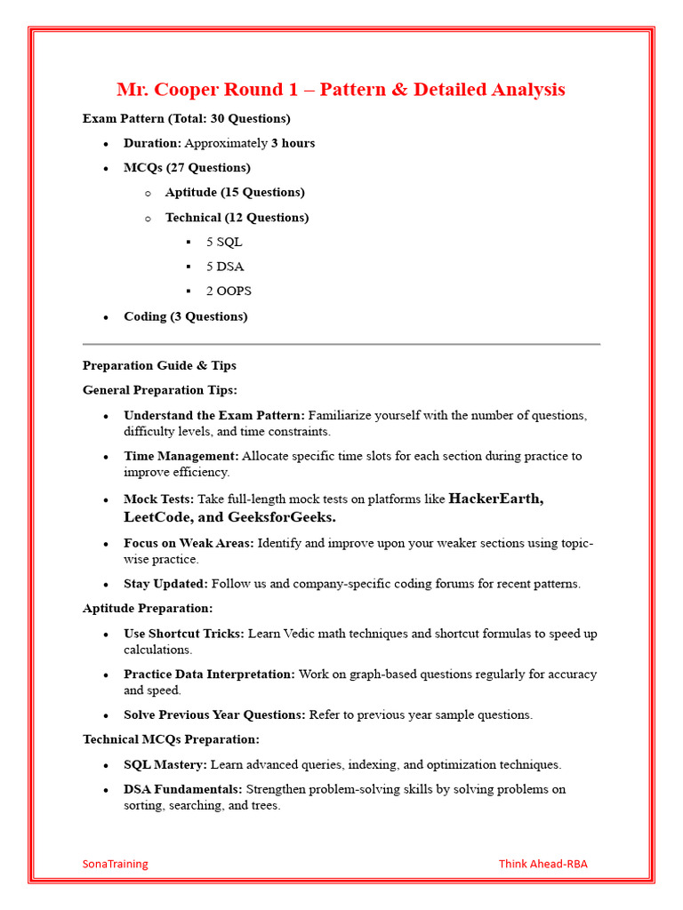 MR - Cooper Questions and Analysis | PDF | Sql | Computer Programming