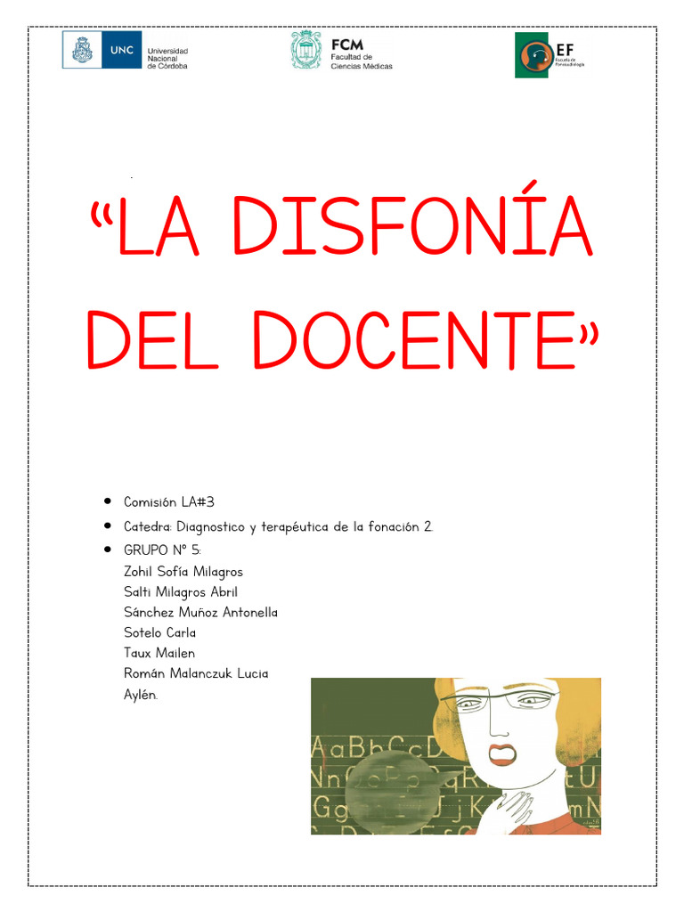 Disfonía en Docentes: Causas y Diagnóstico | PDF | Maestros ...