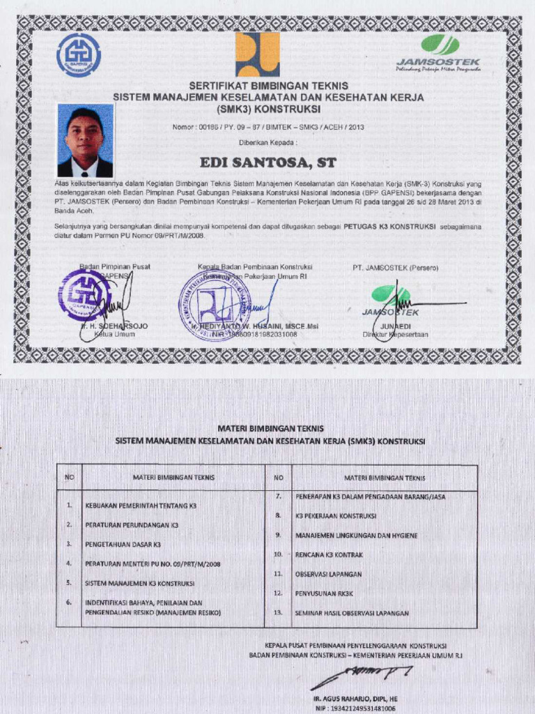 Edi Santosa (SMK3) | PDF