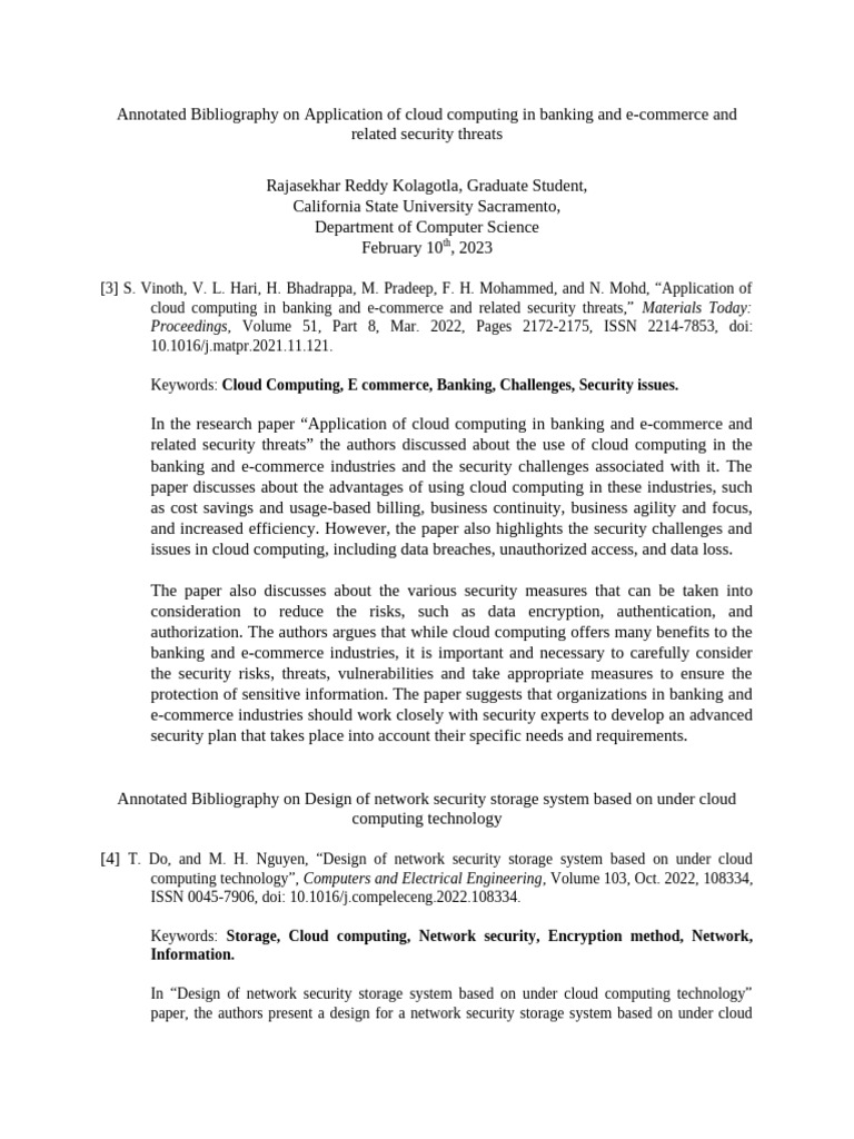 3rd&4th Annotated Bibliographies | PDF | Security | Computer Security