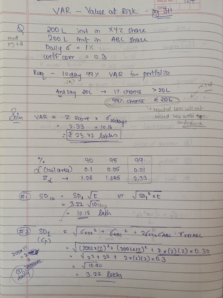 VAR - Value at Risk Sums | PDF