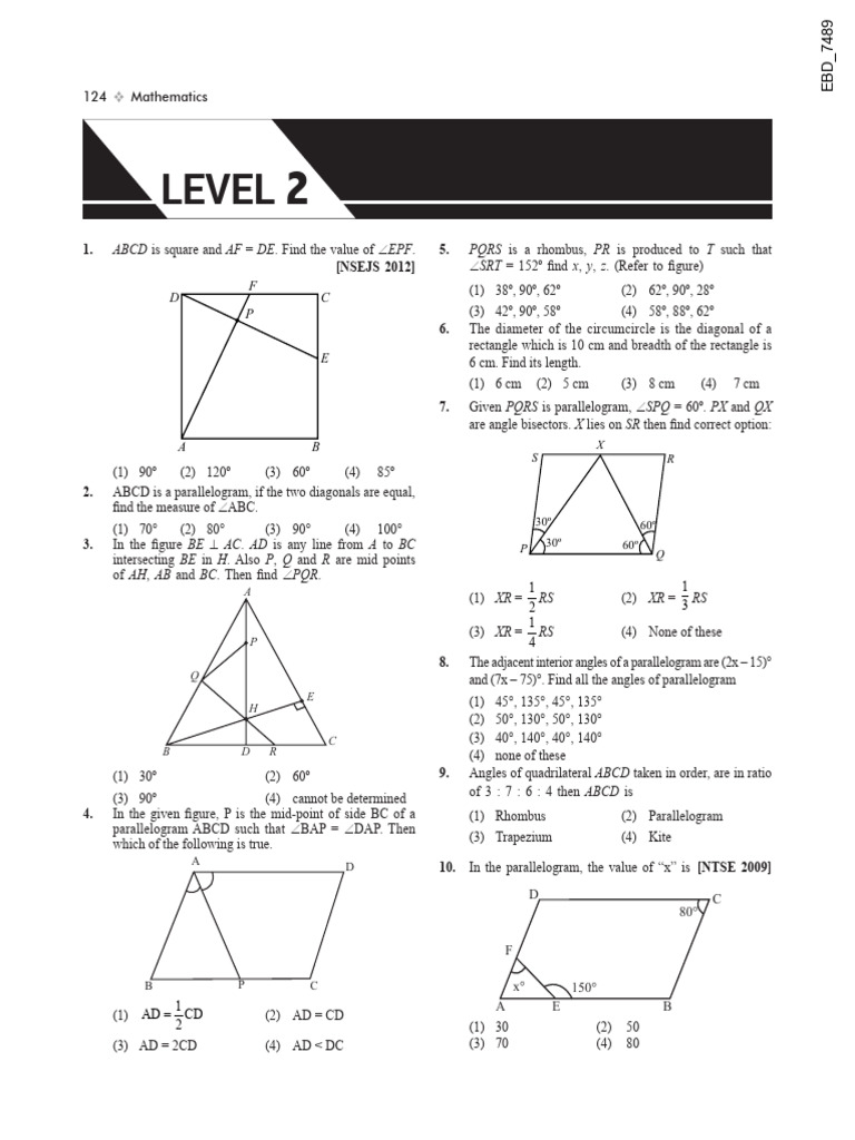 10 Quadrilaterals Olympiad 4 5 | PDF | Euclidean Plane Geometry | Elementary Geometry