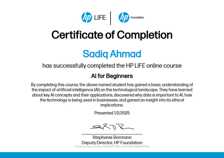certificate of AI | PDF