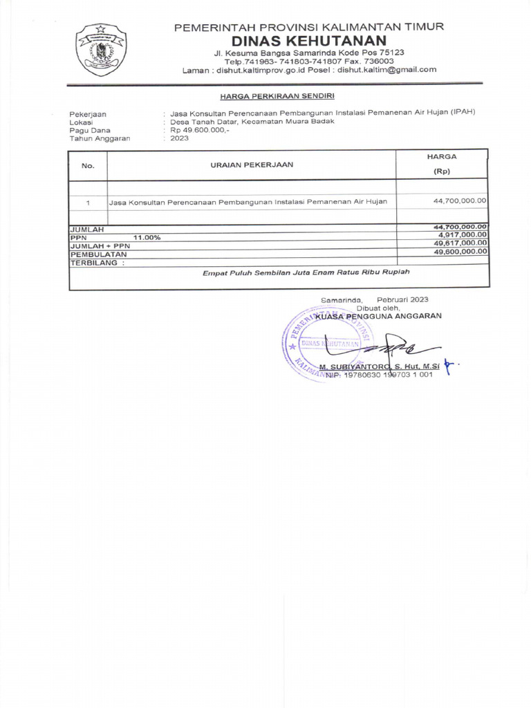 HPS Perencanaan IPAH | PDF