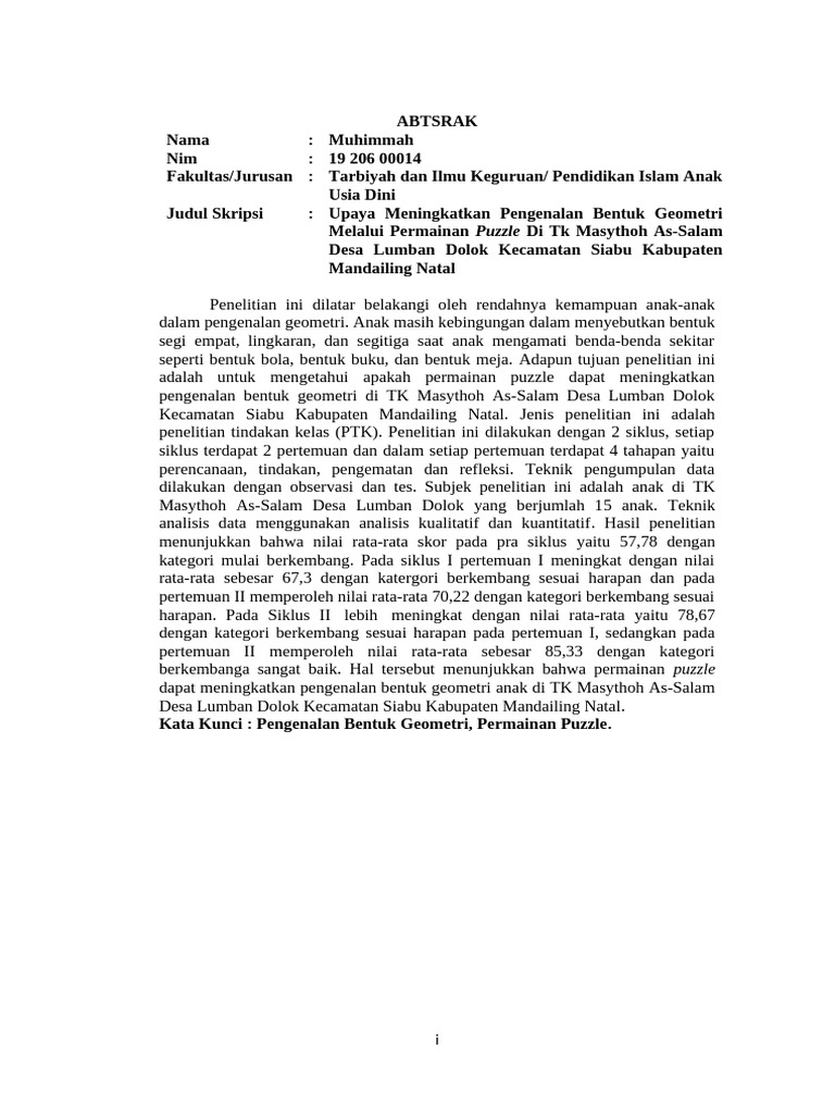 Abstrak, Kata Pengantar Dan Daftar Isi | PDF